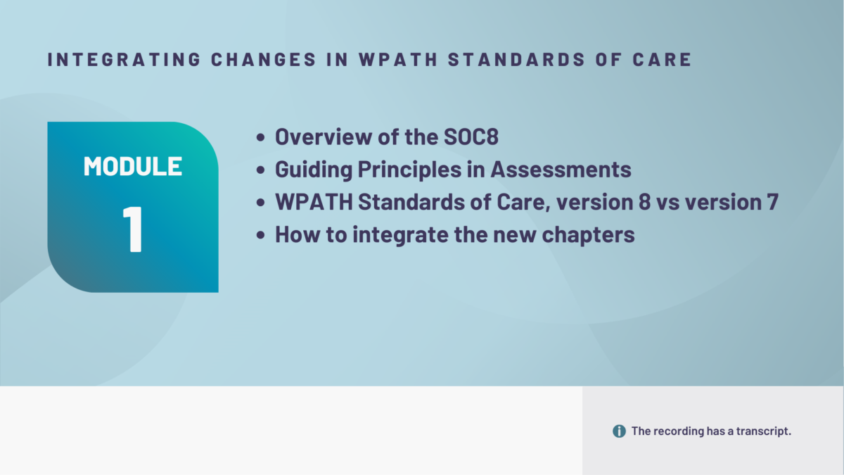 Integrating Changes in WPATH Standards of Care - Gender Health Training ...